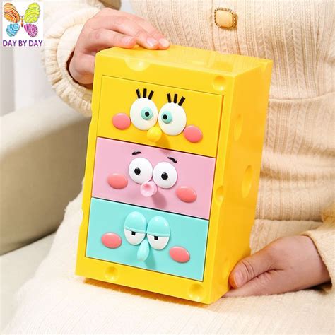 Day By Day Same Style Large Spongebob Squarepants Drawer Desktop Storage Cabinet Pie Big Star