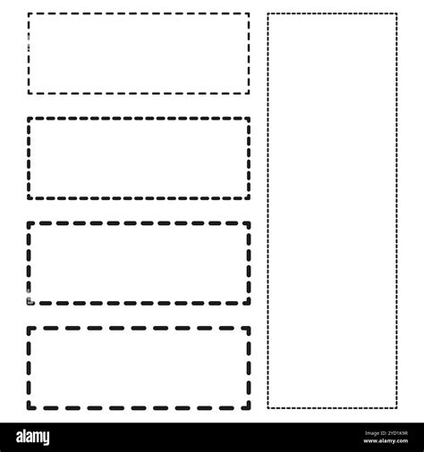 Dashed Rectangle Outline Dotted Border Frame Simple Rectangle Shapes Vector Box Symbol Stock