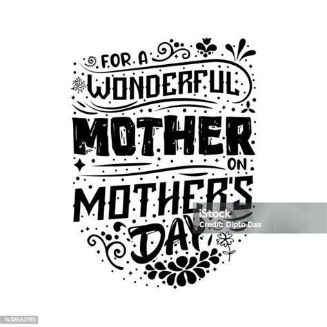 어머니에 대한 블랙 캘리그라피 레터링 슬로건 어머니의 날에 멋진 어머니를 위해 전단지 및 인쇄 디자인 벡터 그림 템플릿 배너