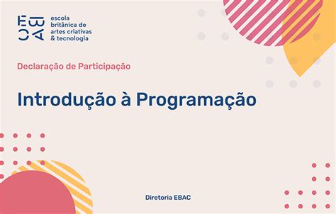 Curso De Introdução à Programação Aprenda Com Ebac