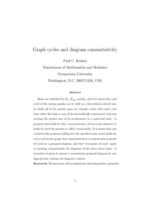 Pdf Graph Cycles And Diagram Commutativity