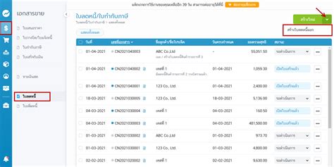 สร้างใบลดหนี้แยก Flowaccount Faq