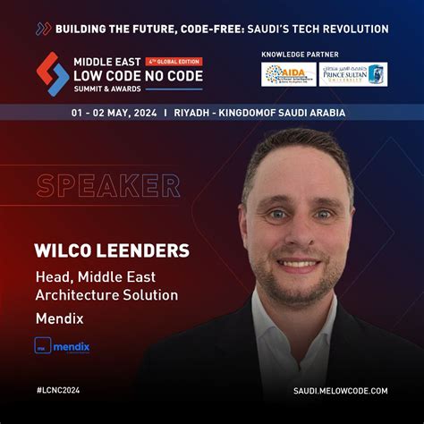 Middle East Low Code No Code Summit On Linkedin We Are Thrilled To Announce That Wilco Leenders