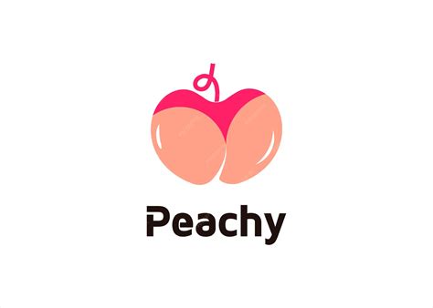 Peach Fruit Logo Sexy Ass Concept Premium Vector