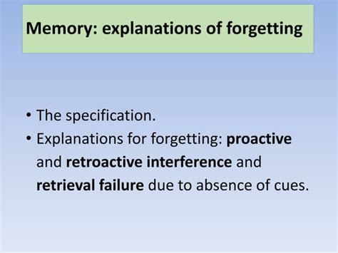 Mod 3 Forgetting Interference Theory Pptx Brain And Nervous System Disorders Diseases And