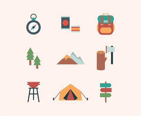 평면 디자인 캠핑 물건 Ai Svg Uidownload