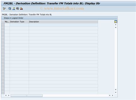 FM2BL DERIVE SAP Tcode Derive FM Totals Transfer To BL