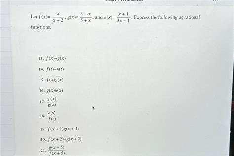 Solved Let F X X X 2 G X 5 X 5 X And