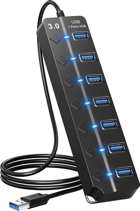 Amazon Com Port USB Hub Splitte Extender Splitter Multiport Power Adapter Lndependent