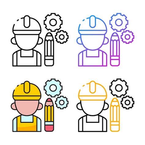 Premium Vector Engineering Icon Design In Four Variation Color