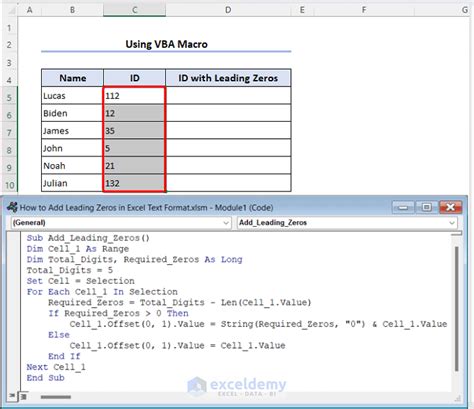 How To Add Leading Zeros In Excel Text Format 11 Methods