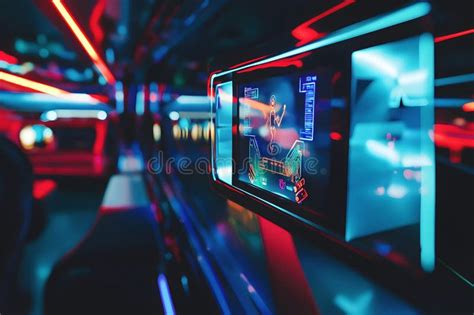 Futuristic Control Panel With Neon Lights And Holographic Interface In A Sleek Modern