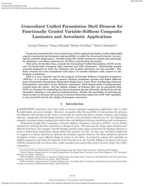 Pdf Generalized Unified Formulation Shell Element For Functionally Graded Variable Stiffness