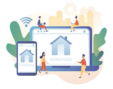 tiny people working on website homepage development optimization