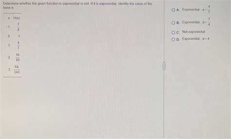 Solved Determine Whether The Given Function Is Exponential Chegg