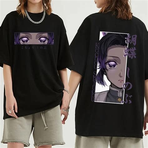 Anime Demon Slayer Kochou Shinobu T Kimetsu No Yaiba Tshirts Mens Harajuku T Cotton Shopee