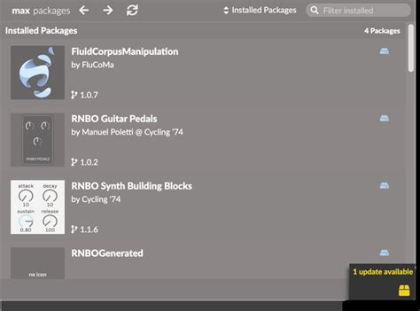 Package Manager Cycling 74 Documentation