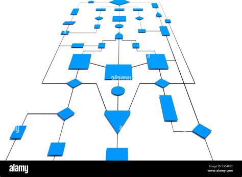 Business Flowchart In Blue Business Flowchart In Blue Step By Step Industrial Process System