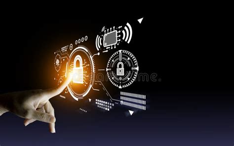 Cyber Security Concept Protect Information On Internet Network Business Scan Keys Unlock The
