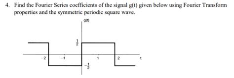 Solved 4 Find The Fourier Series Coefficients Of The Signal