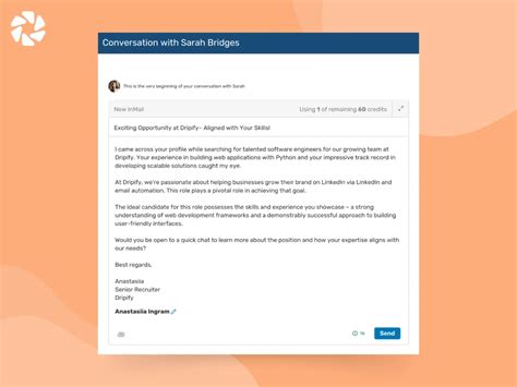 Linkedin Inmail Templates For Recruiters With Examples Dripify