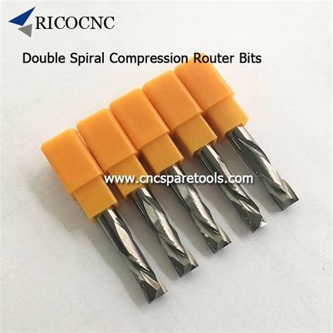 Carbide Compression Router Bits Double Spiral Cutter Bits
