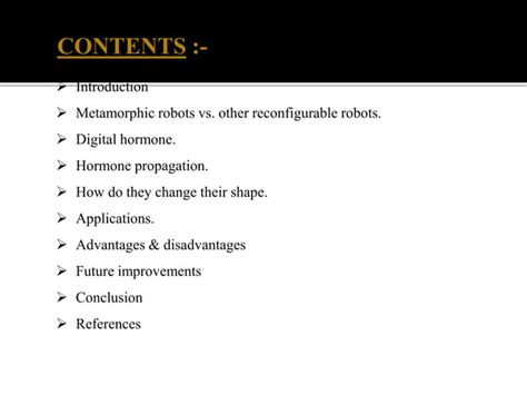 Metamorphic Robots Pptx Robotics Technology And Computing