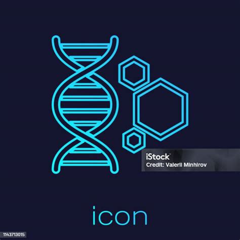 청록색 유전 공학 라인 아이콘 파란색 배경에 고립입니다 유전자 분석 유전학 검사 클로닝 친자 확인 검사 벡터 일러스트 Dna에 대한 스톡 벡터 아트 및 기타 이미지 Istock