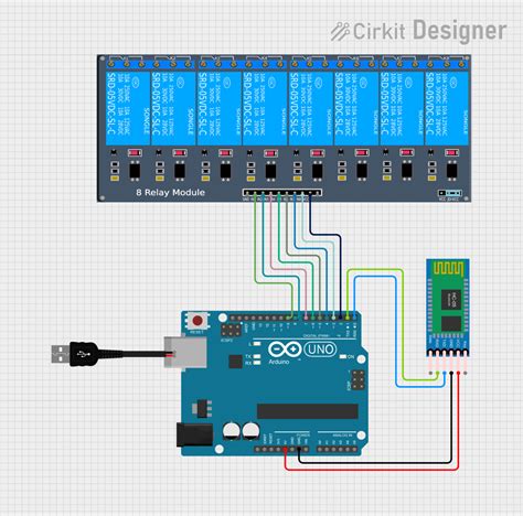 Arduino Uno Bluetooth Controlled Relay System How To Guide And Editable Circuit Cirkit Designer