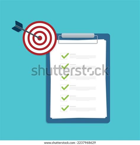 Assignment Target Clipboard Checklist Project Task Stock Vector