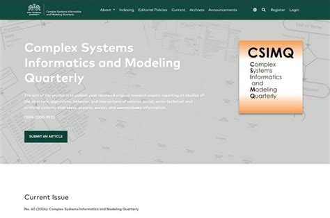 Csimq Complex Systems Informatics And Modeling Quarterly Free Of Charges Open Access Journal