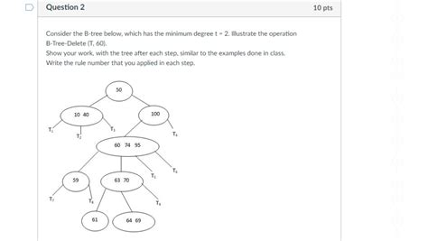 Solved D Question 2 10 Pts Consider The B Tree Below Which