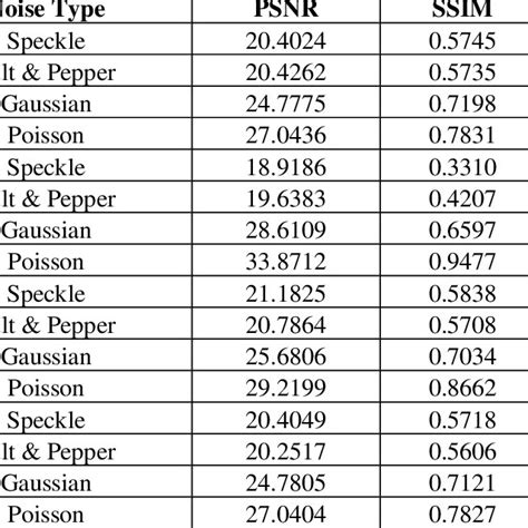 Measurement Of Performance Metrics Psnr Ssim Fsim And Execution