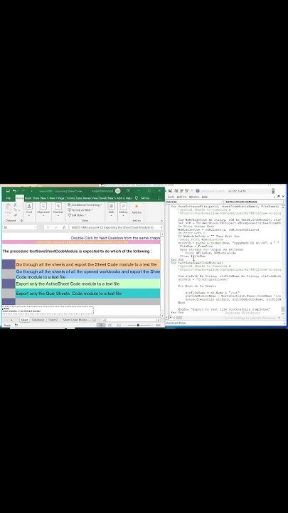 Test Yourself On Vba 00023export Vba Code Advancedexcel Coding Excelacademy Vba Excel