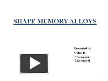SHAPE MEMORY ALLOYS Presentation Free To Download