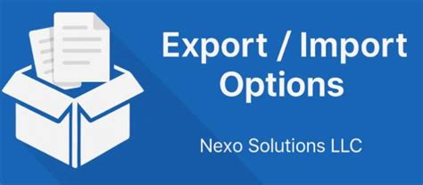 Options Export Import Marketplace