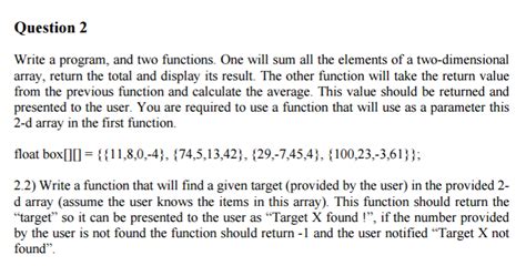Solved Write A Program And Two Functions One Will Sum All