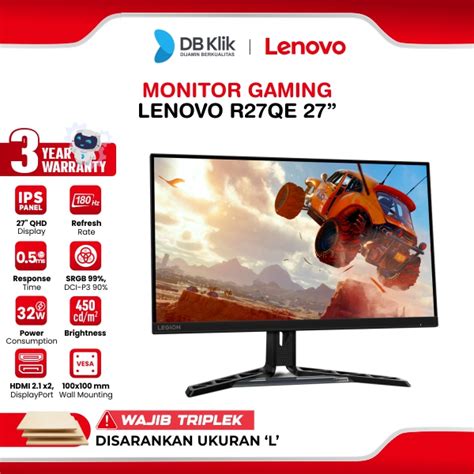 Jual Lenovo Led Monitor Gaming R Qe Ips Qhd Hz Ms Amd Freesync Hdr Full Ergonomic