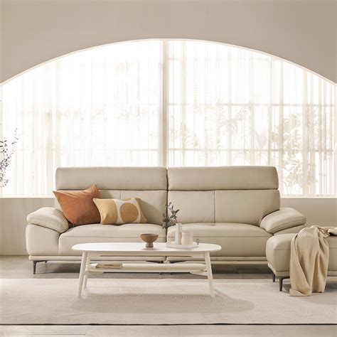 루틴 3 5인 가죽 소파 [스툴포함]