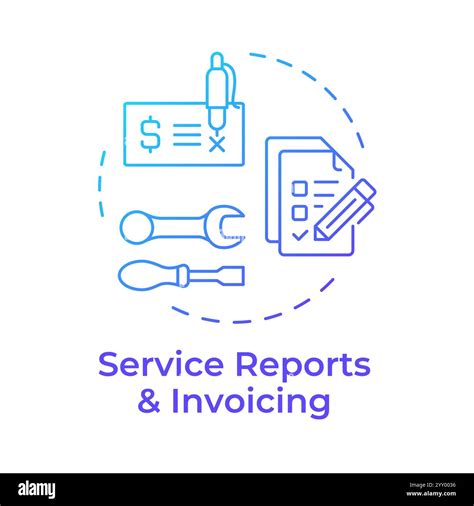 Service Reports And Invoicing Blue Gradient Concept Icon Stock Vector Image And Art Alamy
