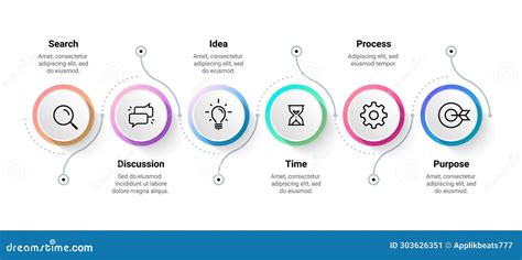 Flow Infographic Step Timeline Diagram Workflow Process Scheme Flowchart Sequence Template