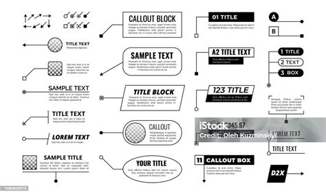 Callout Title Text Box Frame Infographic Callouts Popup Textbox Balloons Speech Labels With
