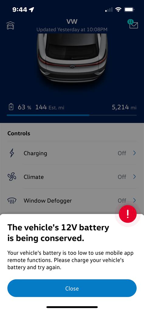 Low 12v Error Message Volkswagen Id Forum