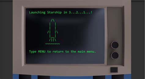 Spaceship Blastoff ASCII Art Show GameDev Tv