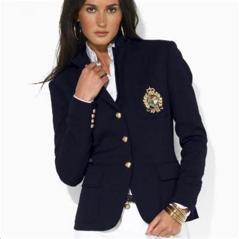 Ralph Lauren Prep School Crest Pocket Blazer Ralph Lauren Womens