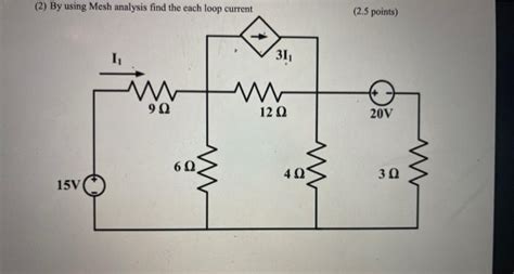Solved By Using Mesh Analysis Find The Each Loop Current Chegg