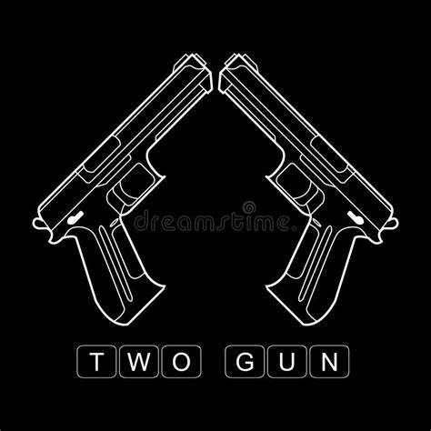 Gun Symbol On Black Background Stock Illustration Illustration Of Isolated Ammo