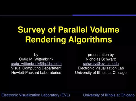 Ppt Survey Of Parallel Volume Rendering Algorithms Powerpoint Presentation Id5688306