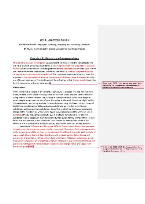 Unit 8 Assignment 2 Btec Pearsons Applied Science Coursework 2021 2023 Unit 8 Unit 8