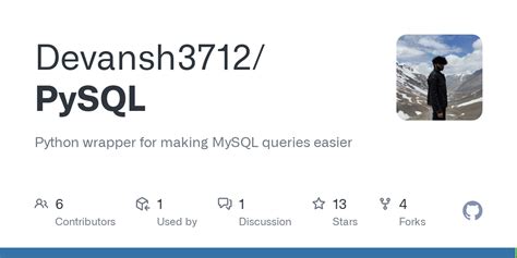 Github Devansh3712pysql Python Wrapper For Making Mysql Queries Easier